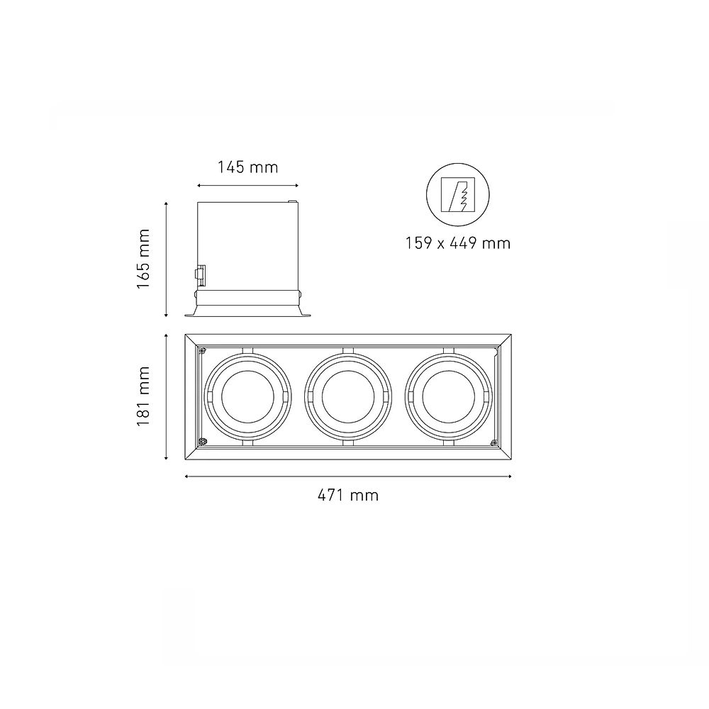 Luminario downlight LED POINTS AP III 15° 91.5W luz neutra 4000K Negro ...
