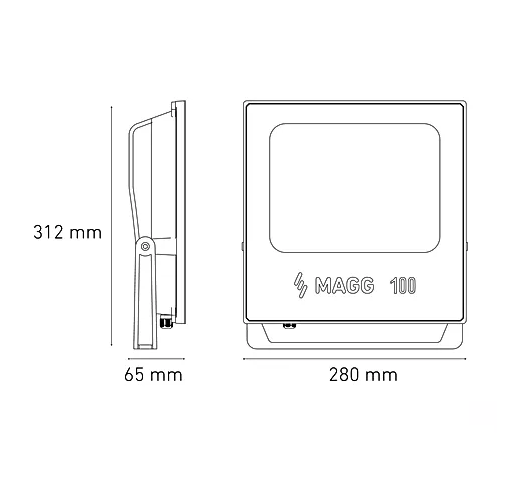Reflector LED exterior SEC 100 100W luz fría 6000K negro L7427-330 Mag ...